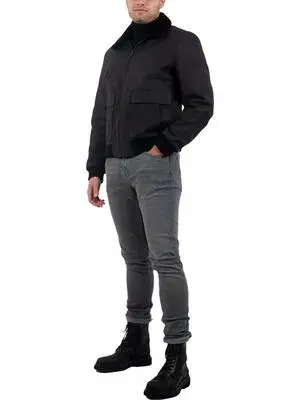 POCHE PARIS Poche Paris Shearling Collar Bomber Jacket