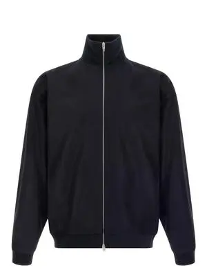 JIL SANDER Funnel-neck Wool Jacket - Blue
