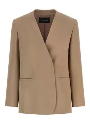 Fabiana Filippi Lapel-free V-neck Blazer - Neutrals