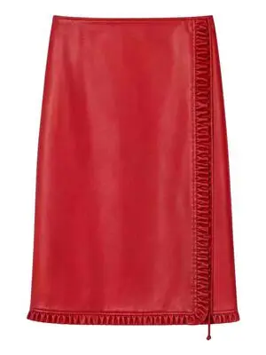 NICCOLO PASQUALETTI Gala Ruffled Midi Skirt - Red