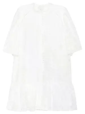 PAPER LACE Floral Pattern Mini Shirt Dress - White