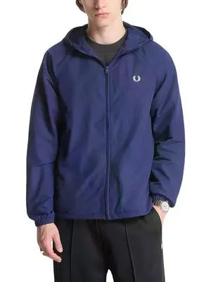 Fred Perry Hooded Logo-embroidered Jacket - Blue