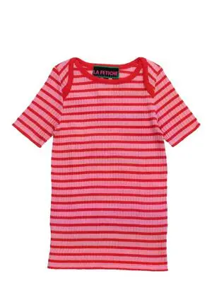 LA FETICHE Striped Ribbed Top - Pink