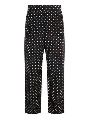 Valentino Garavani Polka-dot Silk Trousers - Black
