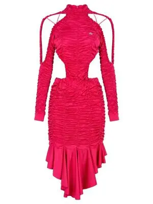ESTER MANAS Ruched Cut-out Dress - Pink