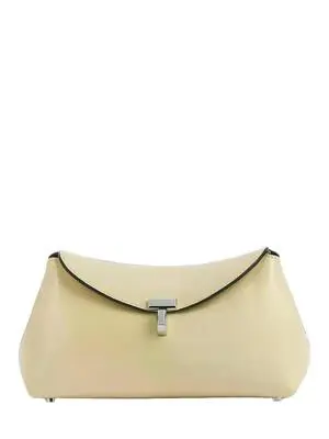 TOTEME TOTEME Mini Leather Clutch Bag With T-Lock Fastening Neutrals