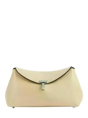 TOTEME TOTEME Mini Leather Clutch Bag With T-Lock Fastening Neutrals