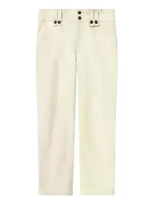 ISABEL MARANT ÉTOILE ISABEL MARANT Berna Twill Texture Slim Cut Button Detail Pants