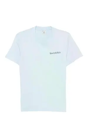 SPORTY & RICH Fema Logo-detail Crew Neck T-shirt - Blue