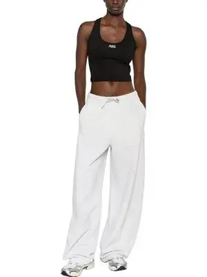 SPORTY & RICH Logo-print Racerback Sports Bra - Black