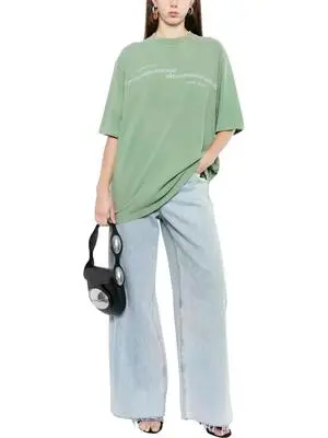 Alexander Wang Mirrored Logo Graphic T-shirt - Green