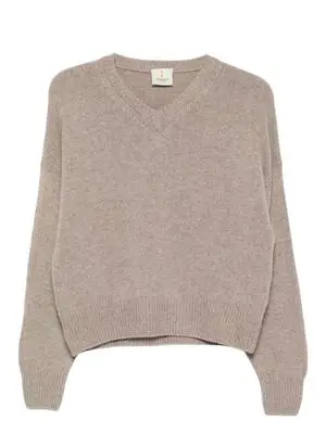 Incentive! Cashmere Connie V-neck Sweater - Neutrals