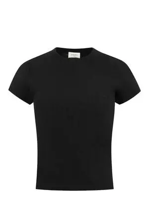 Saint Laurent Cassandre Embroidered T-shirt - Black