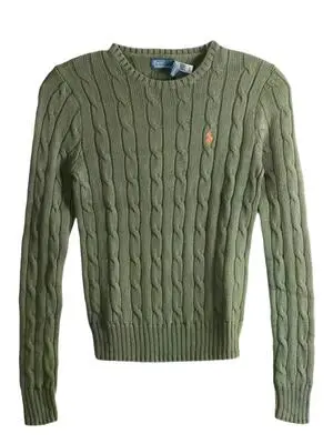 Polo Ralph Lauren Cable-knit Logo-embroidered Sweater - Green