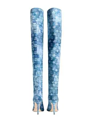 Dsquared2 Monogram Over-the-knee Boots - Blue
