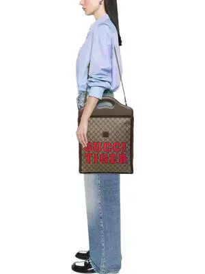 GUCCI Gucci GG Supreme Web Tiger Satchel