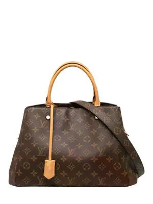 LOUIS VUITTON 2017 Monogram Montaigne Mm Satchel - Brown