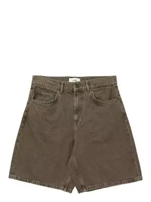 LES DEUX Washed Denim Shorts - Brown