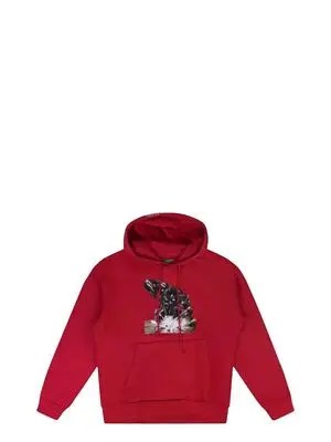 DENIM TEARS Graphic Print Drawstring Hoodie - Red