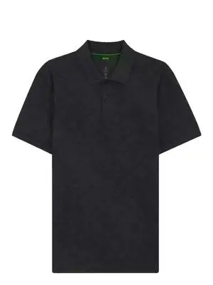 BOSS Geometric-print Polo Shirt - Grey