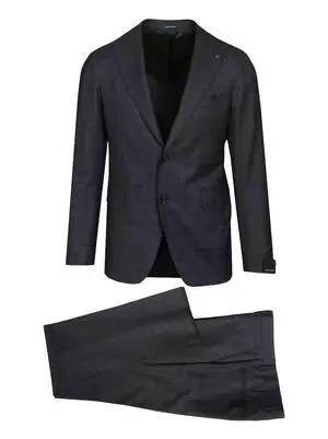 Tagliatore Vesuvio Prince Of Wales Check Suit - Blue