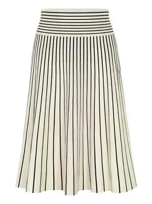 Ralph Lauren Striped A-line Midi Skirt - Neutrals
