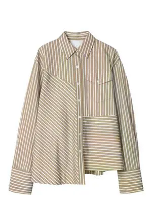 3.1 Phillip Lim Asymmetrical Striped Shirt - Neutrals