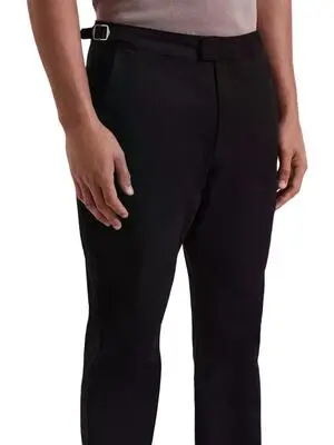 MAUVAIS Buckle-fastening Tailored Trousers - Black