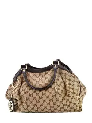 Gucci Sukey Gg Canvas With Leather Medium Tote Bag - Brown