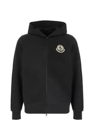 Moncler Logo-patch Zip-up Hoodie - Black