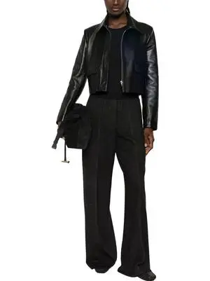 Peserico Pressed-crease Wide-leg Trousers - Black