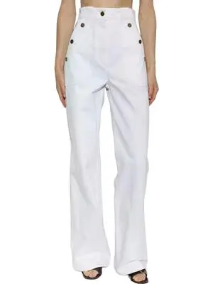 Max Mara Badesse Button-detail Jeans - White