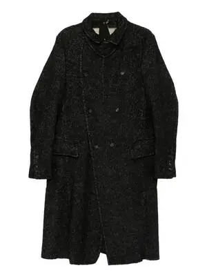 Masnada Herringbone Double-breasted Coat - Grey