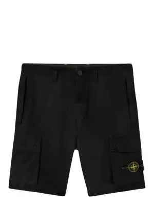 Stone Island Logo-patch Cargo Shorts - Black