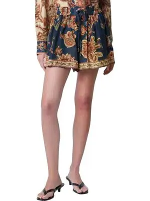 ZIMMERMANN Zimmermann Aster Floral Silk Shorts