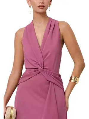 SAVEL Twist-detail Sleeveless Maxi Dress - Pink