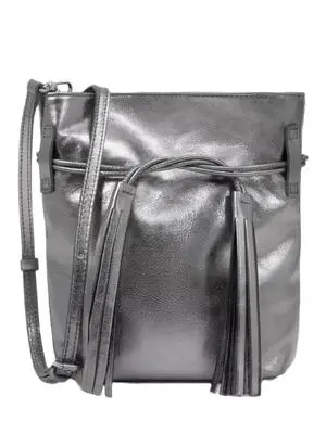 CastaÑer Florence Metallic-leather Shoulder Bag - Silver