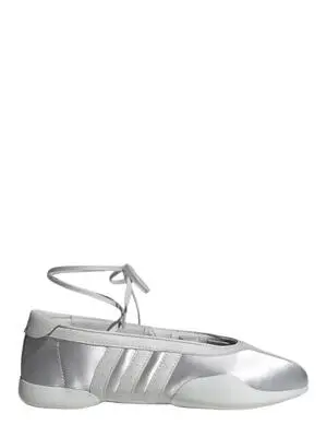 Adidas Lace-up Logo-patch Ballet Flats - Silver