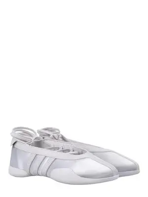 Adidas Lace-up Metallic Ballet Flats - Silver