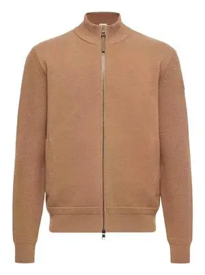 Moncler High-neck Zip-up Cardigan - Brown