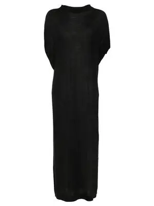 Liviana Conti Ribbed-trim Knitted Maxi Dress - Black