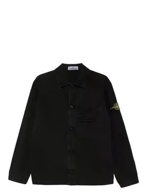 Stone Island Logo-patch Chest-pocket Shirt Jacket - Black
