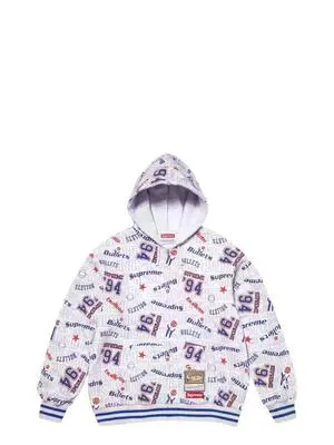 Supreme X Mitchell & Ness Nba Logo-print Zip-up Hoodie - Grey