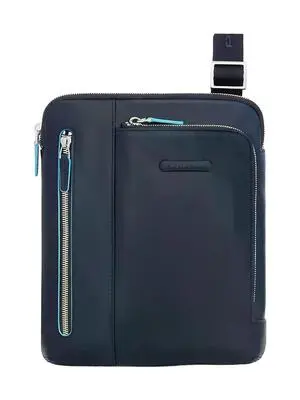 PIQUADRO Logo-plaque Zip-fastening Messenger Bag - Blue