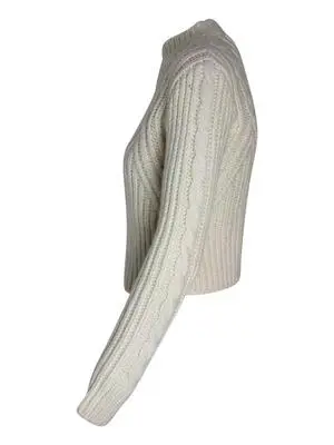 Sandro Zalina Cable-knit Sweater - White