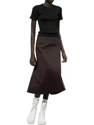 RIER Wrap-design Midi Skirt - Brown
