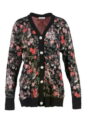 Rabanne Floral-print Cardigan - Black