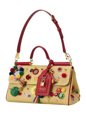 DOLCE & GABBANA Medium Sicily Embellished Shoulder Bag