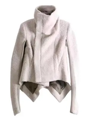 Rick Owens Asymmetrical High-neck Jacket - Neutrals