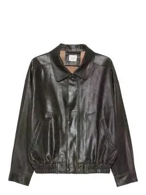 ALYSI Coffee Leather Jacket - Brown